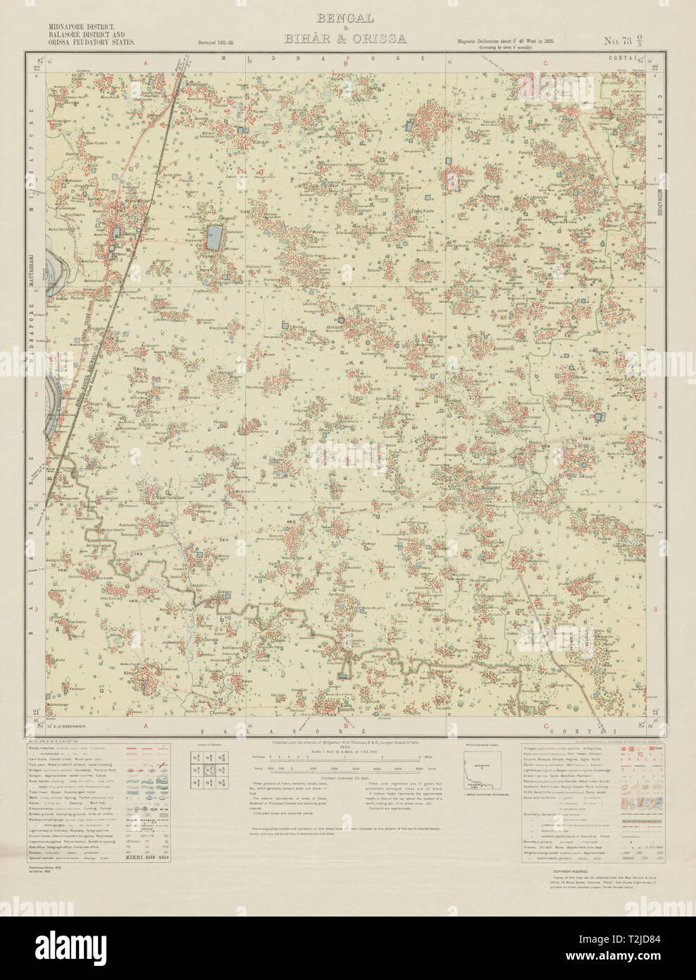 SURVEY OF INDIA 73 O/5 West Bengal Odisha Datan Mohanpur Amarda Karia ...