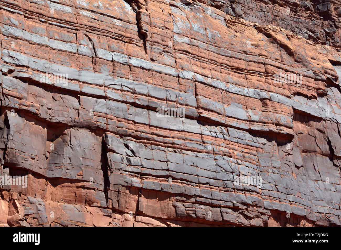 Weathered cliff face with black patina, Arches National Park, Utah ...