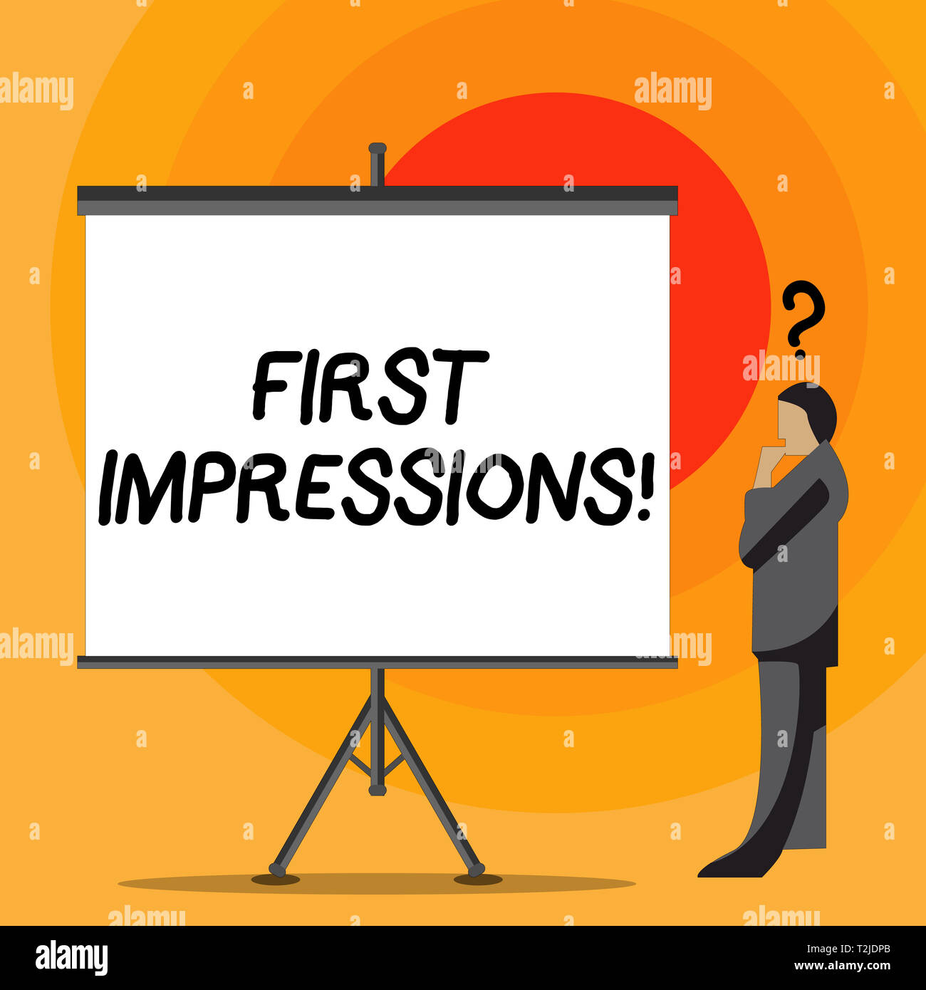 Writing note showing First Impressions. Business concept for idea ...