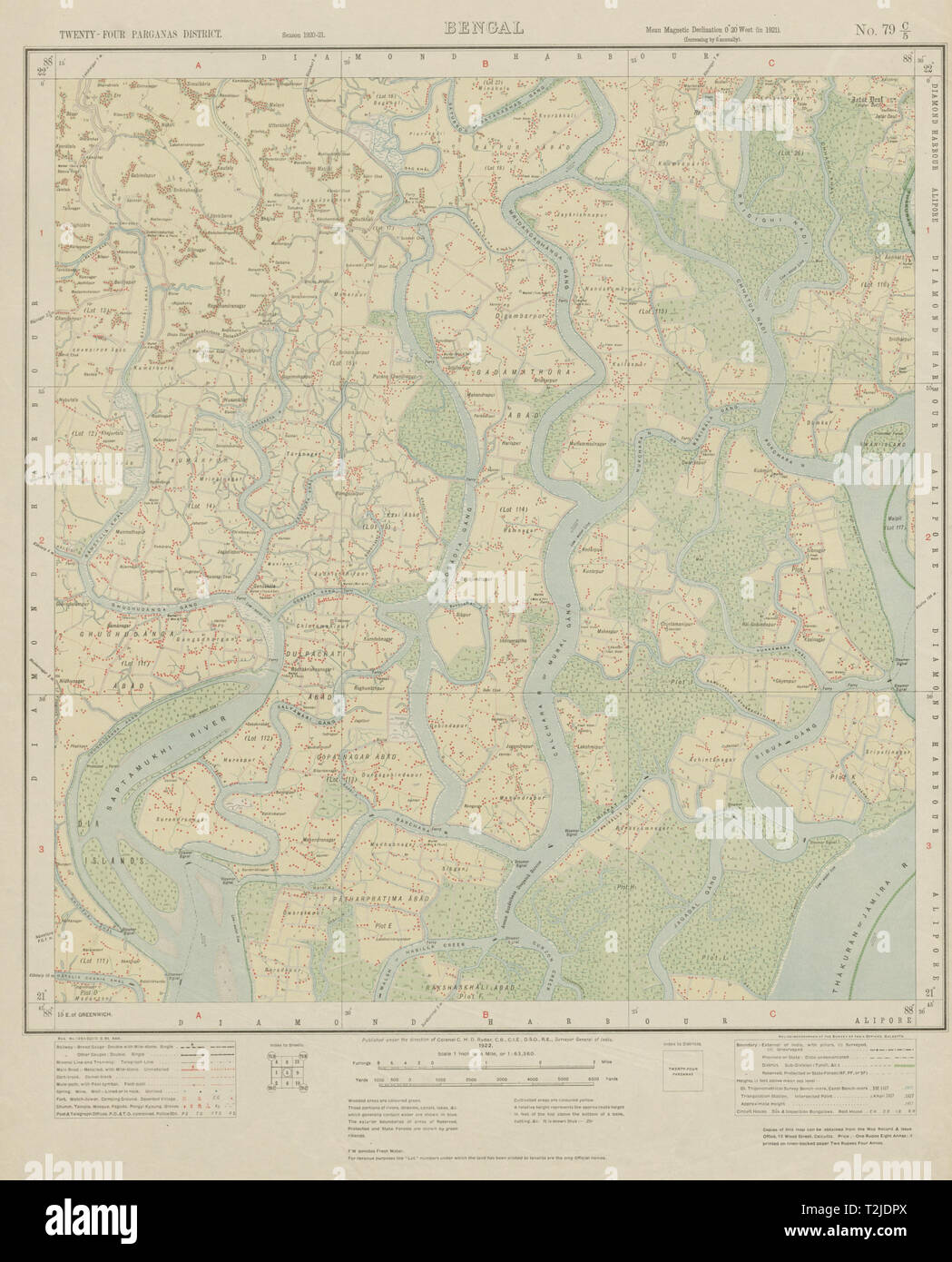 SURVEY OF INDIA 79 C/5 West Bengal Jatar Deul Raidighi Pathar Pratima ...