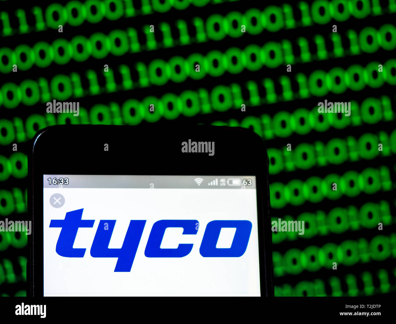In this photo illustration a Tyco International Ltd. logo seen ...