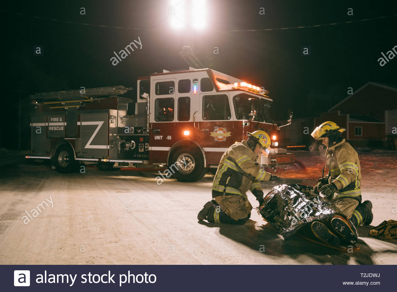Firefighters At Accident Scene Stock Photos & Firefighters At Accident ...