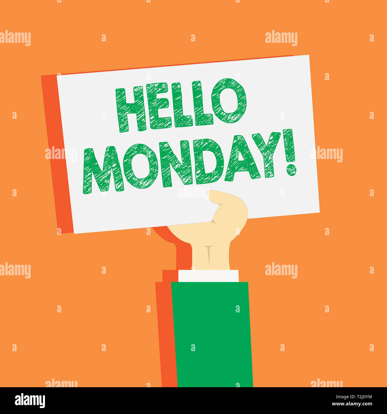 Handwriting text writing Hello Monday. Conceptual photo indicate ...