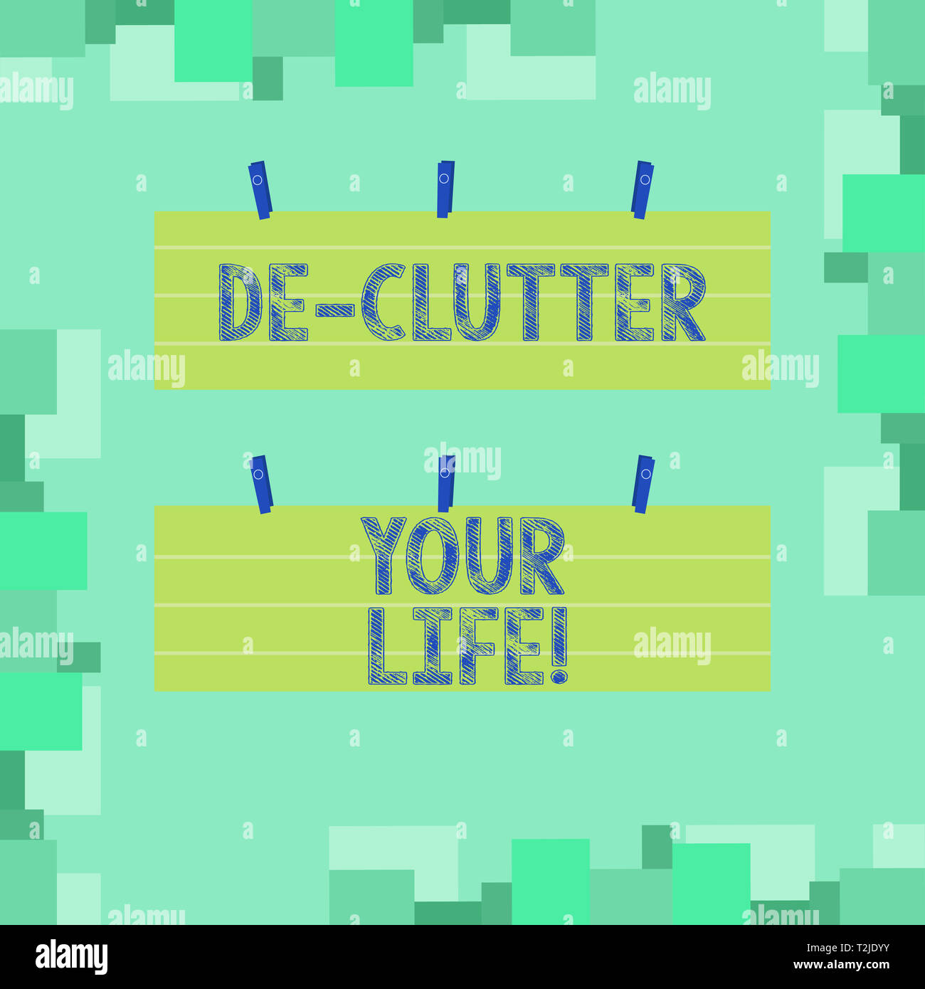 Writing note showing De Clutter Your Life. Business concept for remove ...