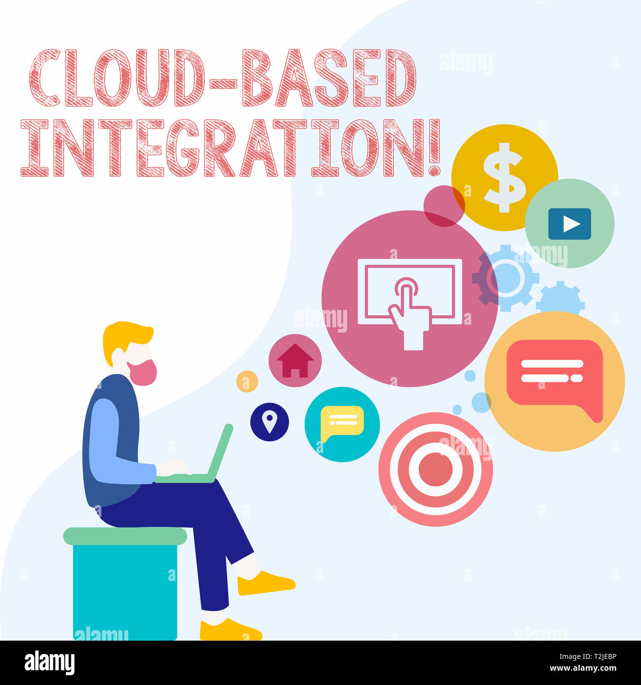 Handwriting Text Cloud Based Integration Conceptual Photo Tools And