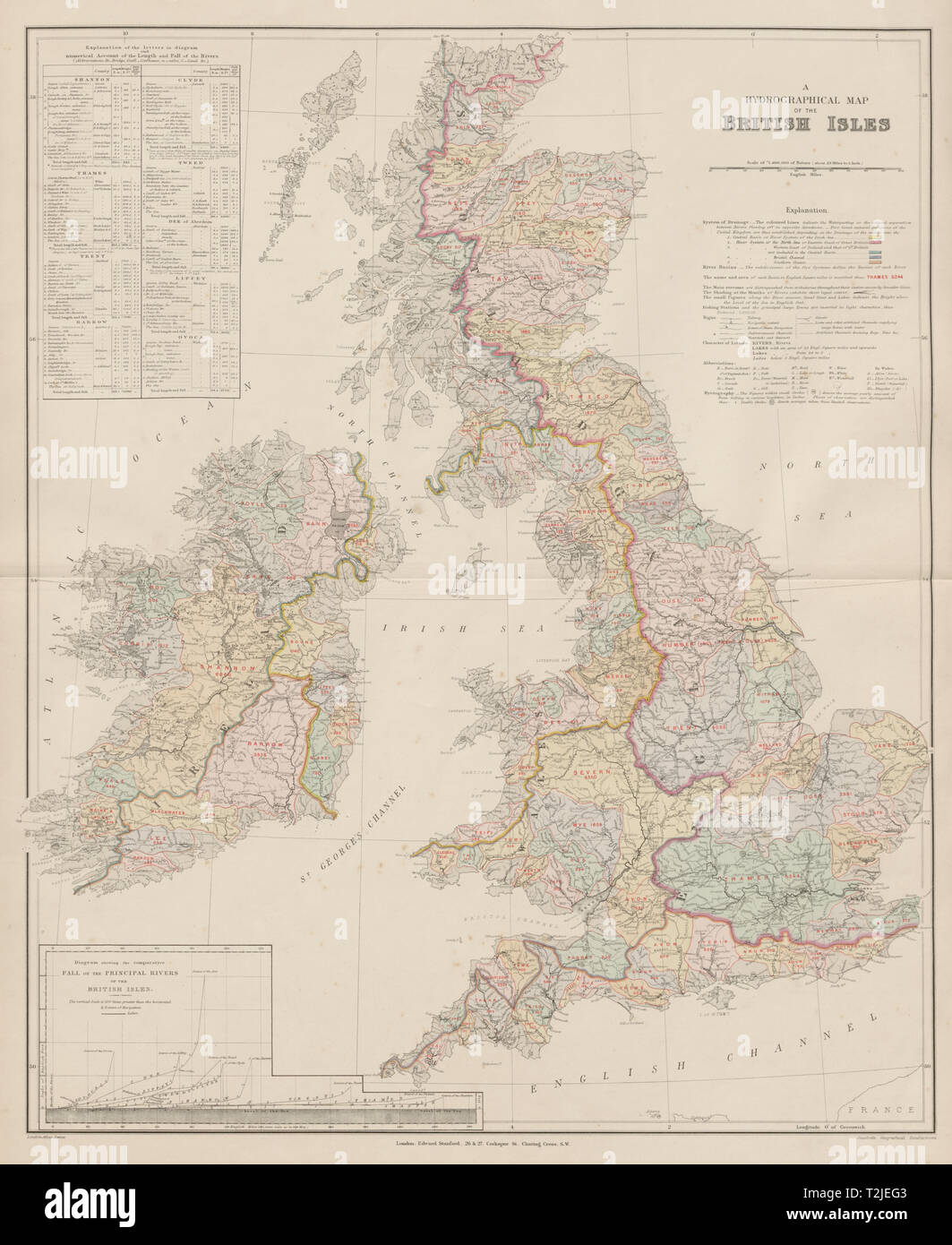 British isles map river hi-res stock photography and images - Alamy