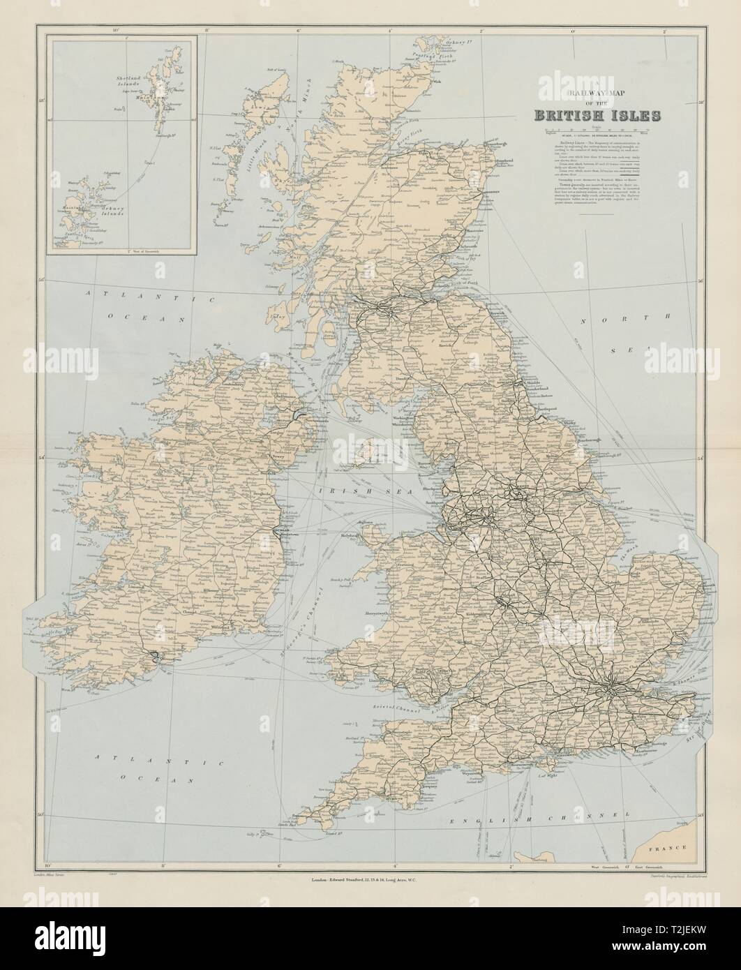 Vintage railway map england hi-res stock photography and images - Alamy