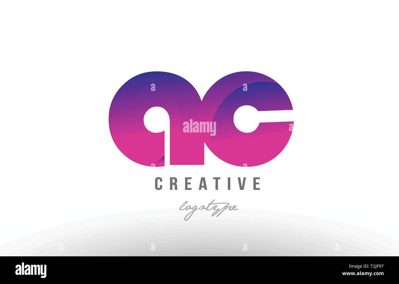 Design of alphabet letter logo combination ac a c with pink gradient ...