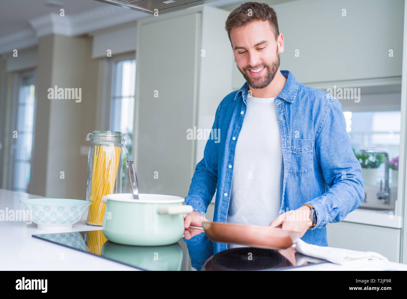 Man eating pasta vegetables not woman hi-res stock photography and ...