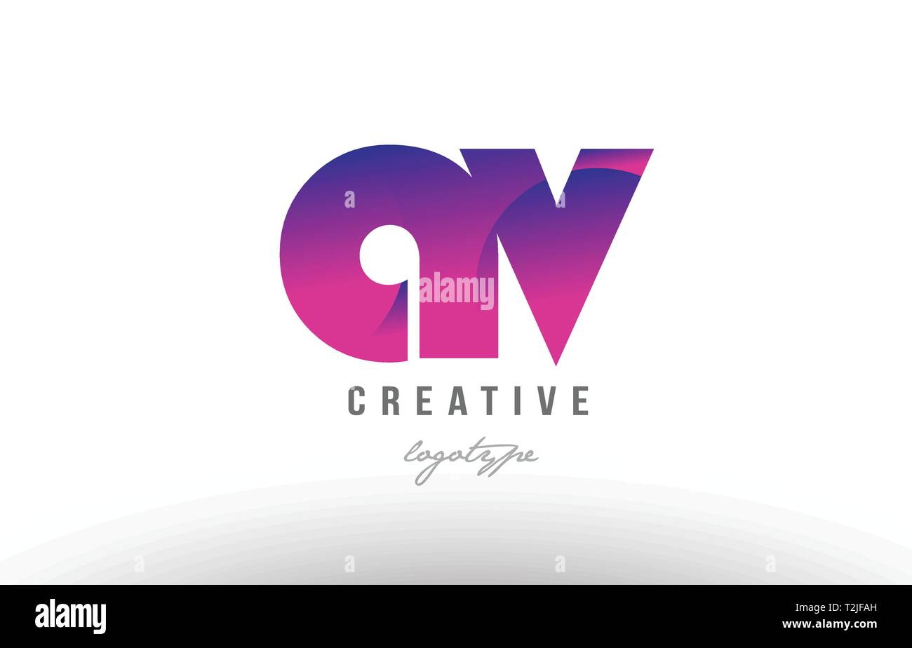 Design of alphabet letter logo combination av a v with pink gradient ...