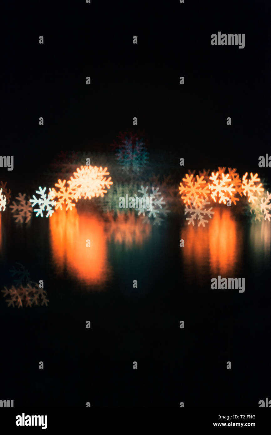 Snowflake bokeh background effect Stock Photo - Alamy