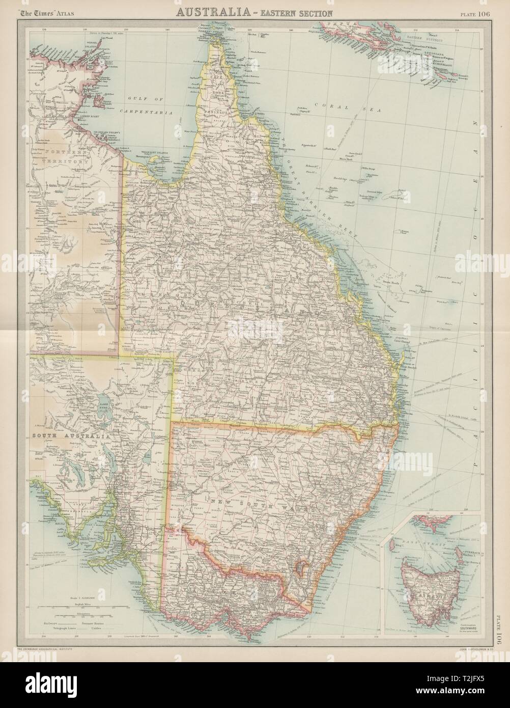 Eastern Australia. Queensland New South Wales Victoria. THE TIMES 1922 ...