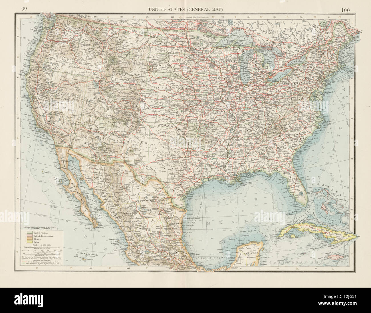 United States showing railways, forts & Indian Reservations. THE TIMES ...