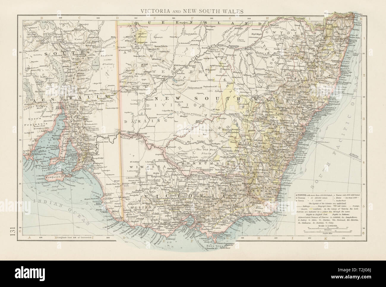 Victoria & New South Wales showing goldfields. Australia. THE TIMES ...