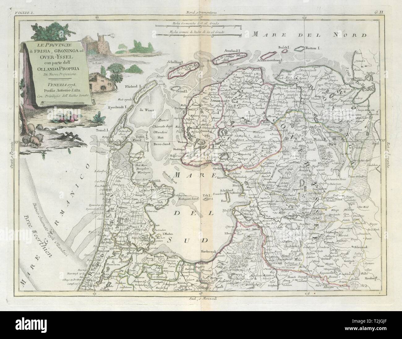 "Le Provincie di Frisia, Groninga ed Over-Yssel…" N. Netherlands. ZATTA ...