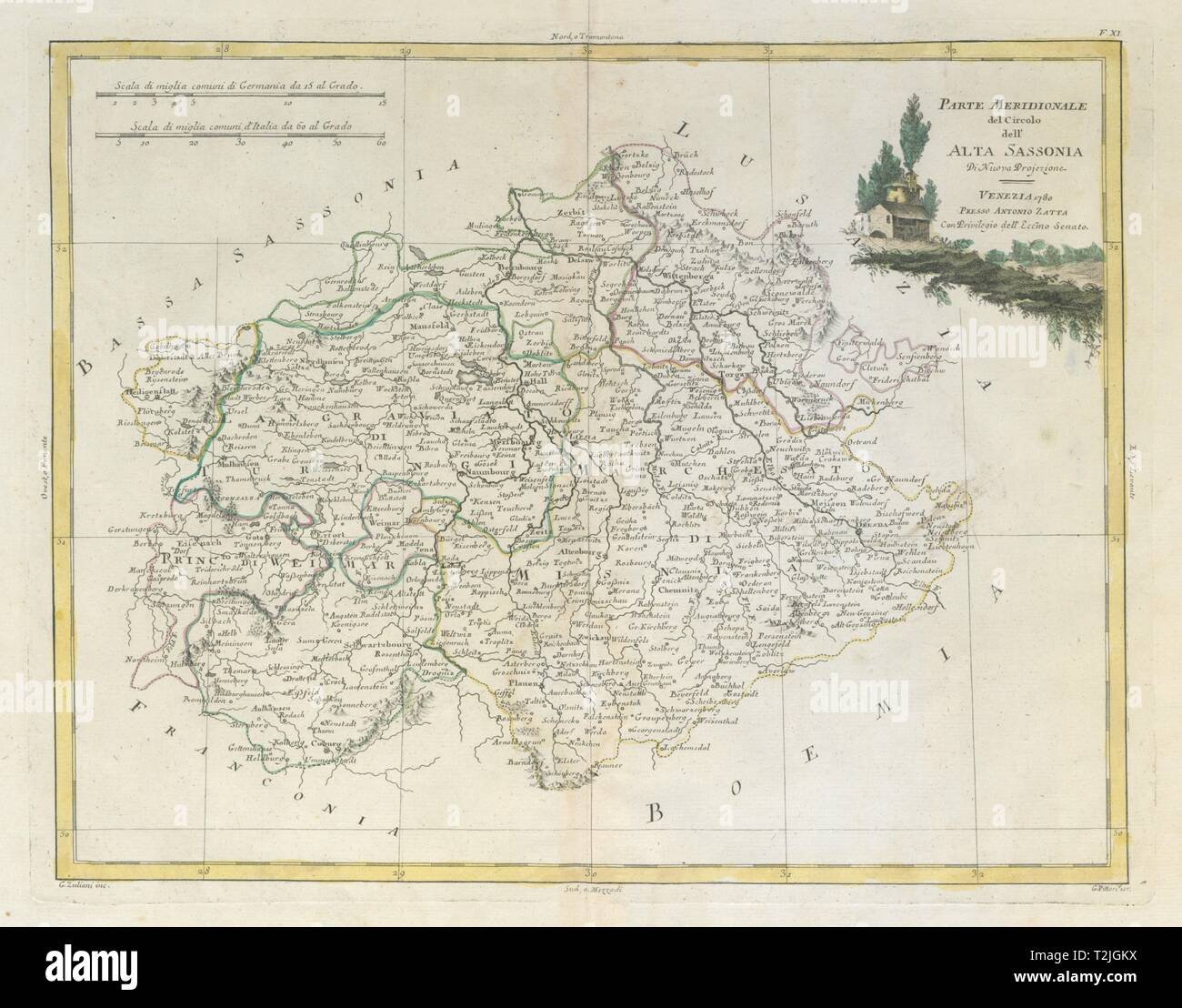 "Parte Meridionale del Circolo dell' Alta Sassonia". Thuringia. ZATTA ...