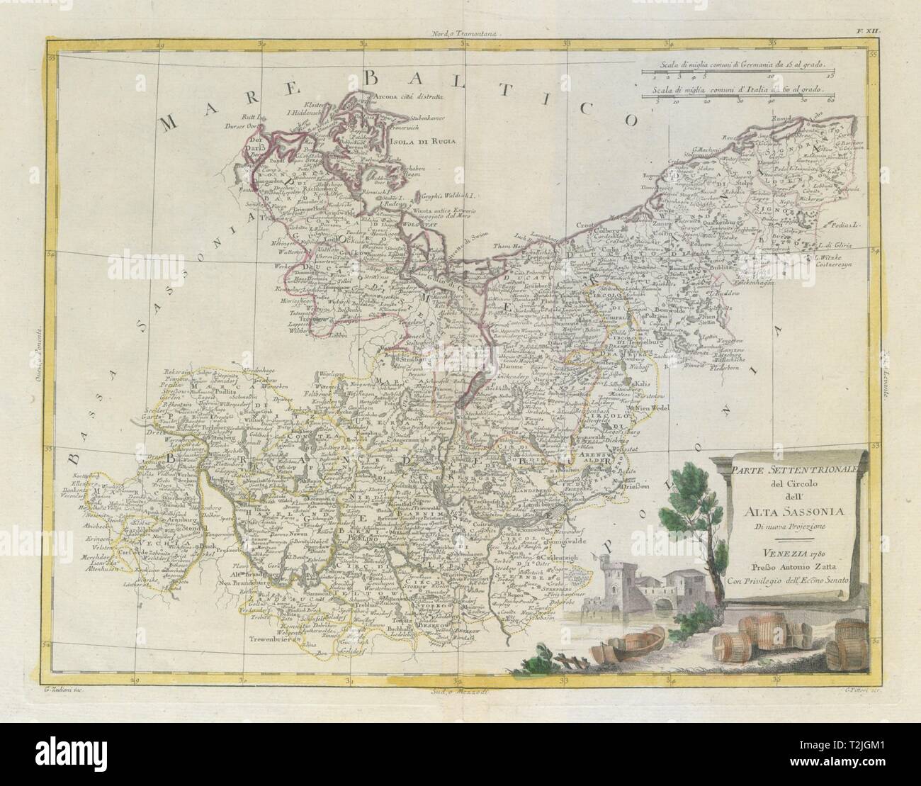 "Parte Settentrionale del… Alta Sassonia". Brandenburg Pomerania. ZATTA ...