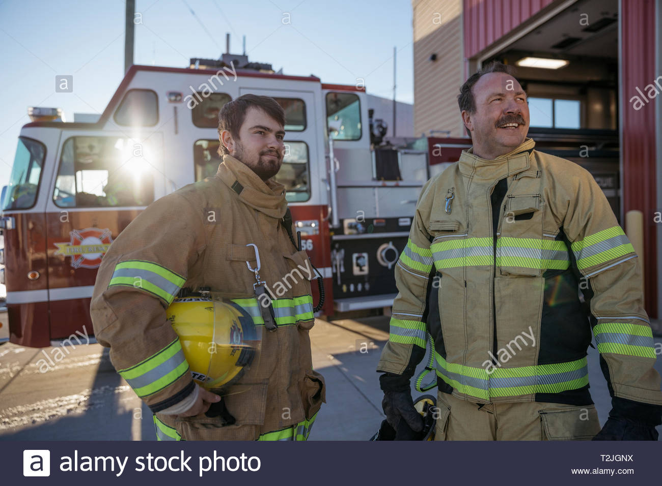 Portrait firefighter smiling hi-res stock photography and images - Alamy