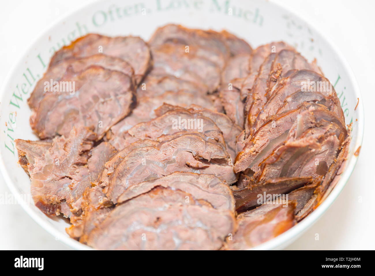 Chinese food sauce beef slices - Image Stock Photo - Alamy