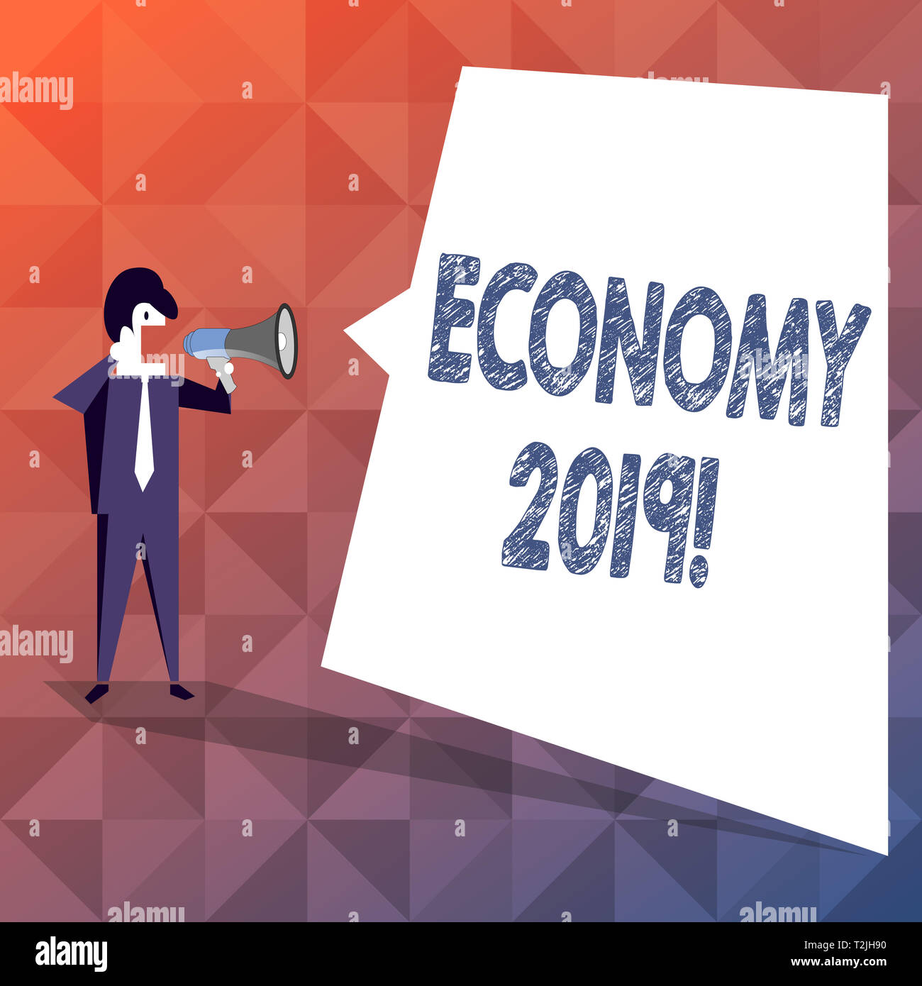 Text sign showing Economy 2019. Business photo showcasing state of ...
