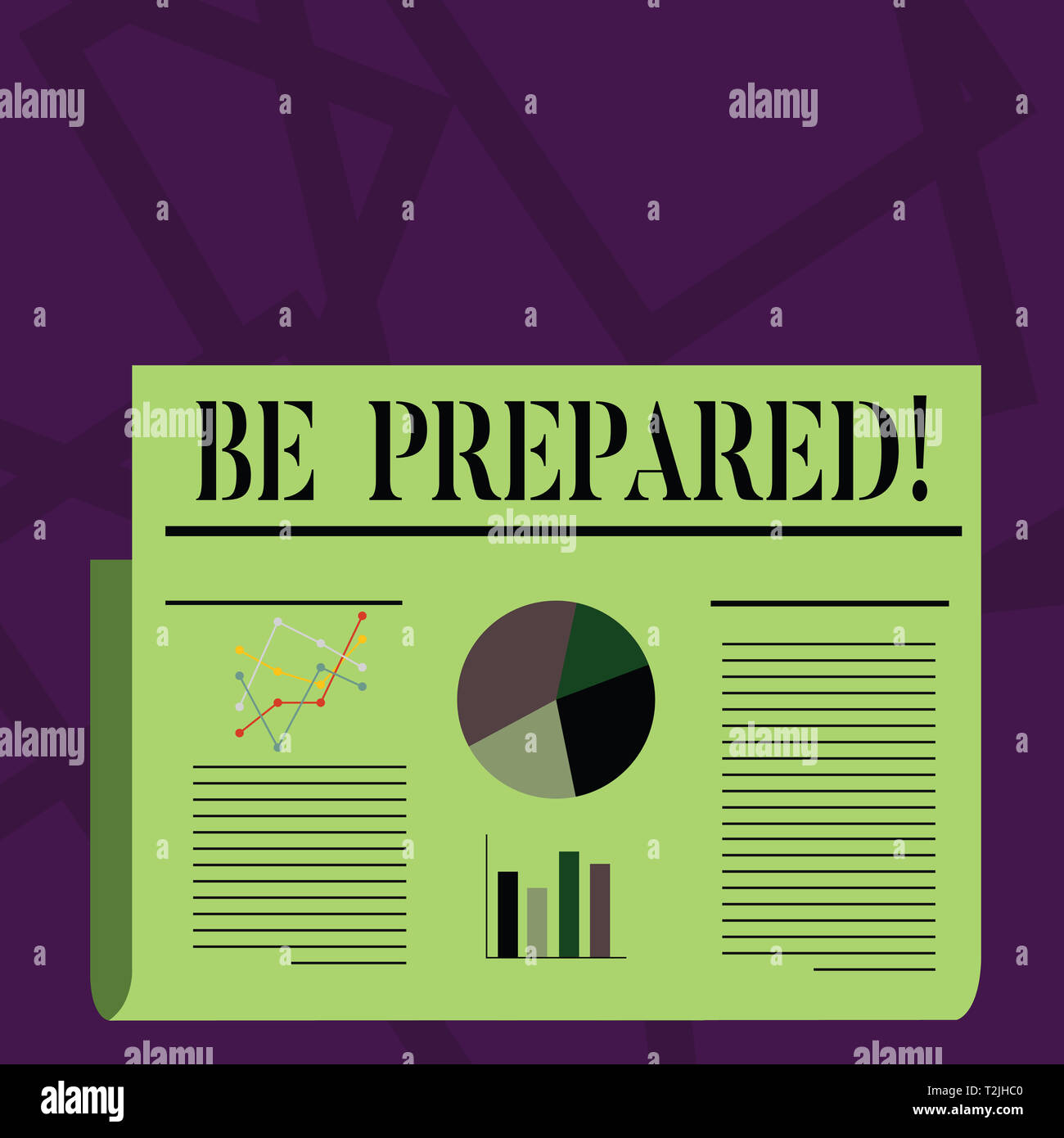 Writing note showing Be Prepared. Business concept for always be ready ...