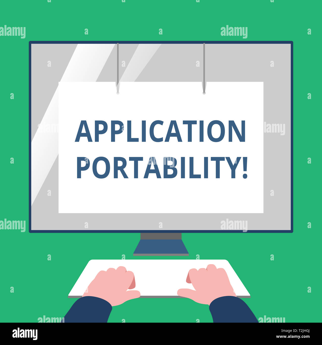 Text sign showing Application Portability. Business photo text software ...