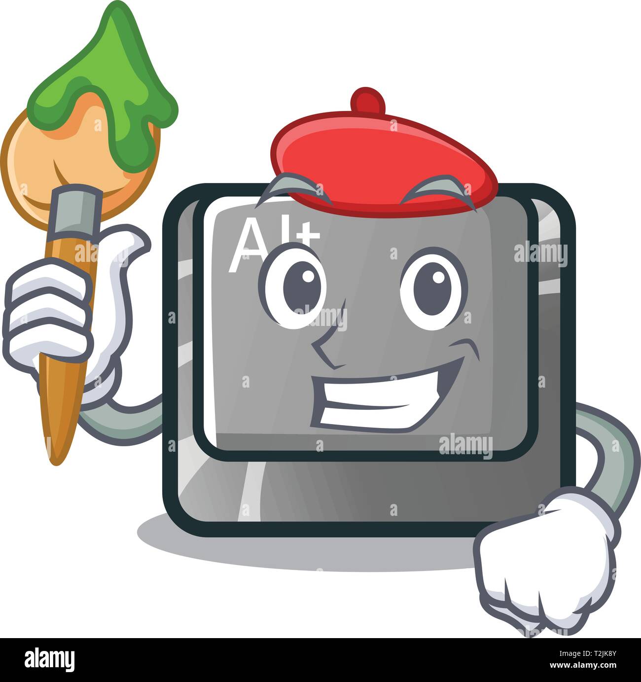 Artist alt button in the cartoon shape vector illustration Stock Vector ...