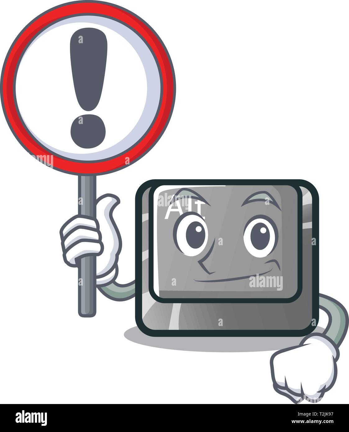 With sign alt button in the cartoon shape vector illustration Stock ...