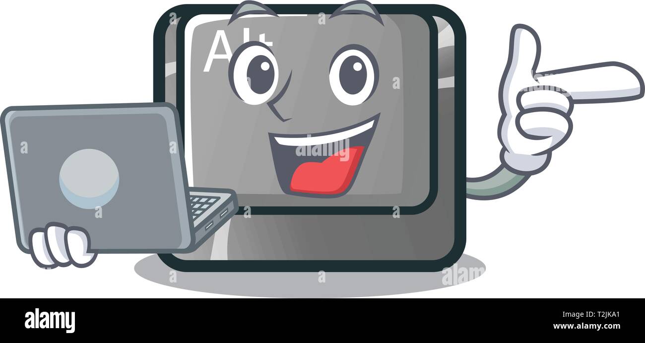 With laptop alt button in the cartoon shape vector illustration Stock ...