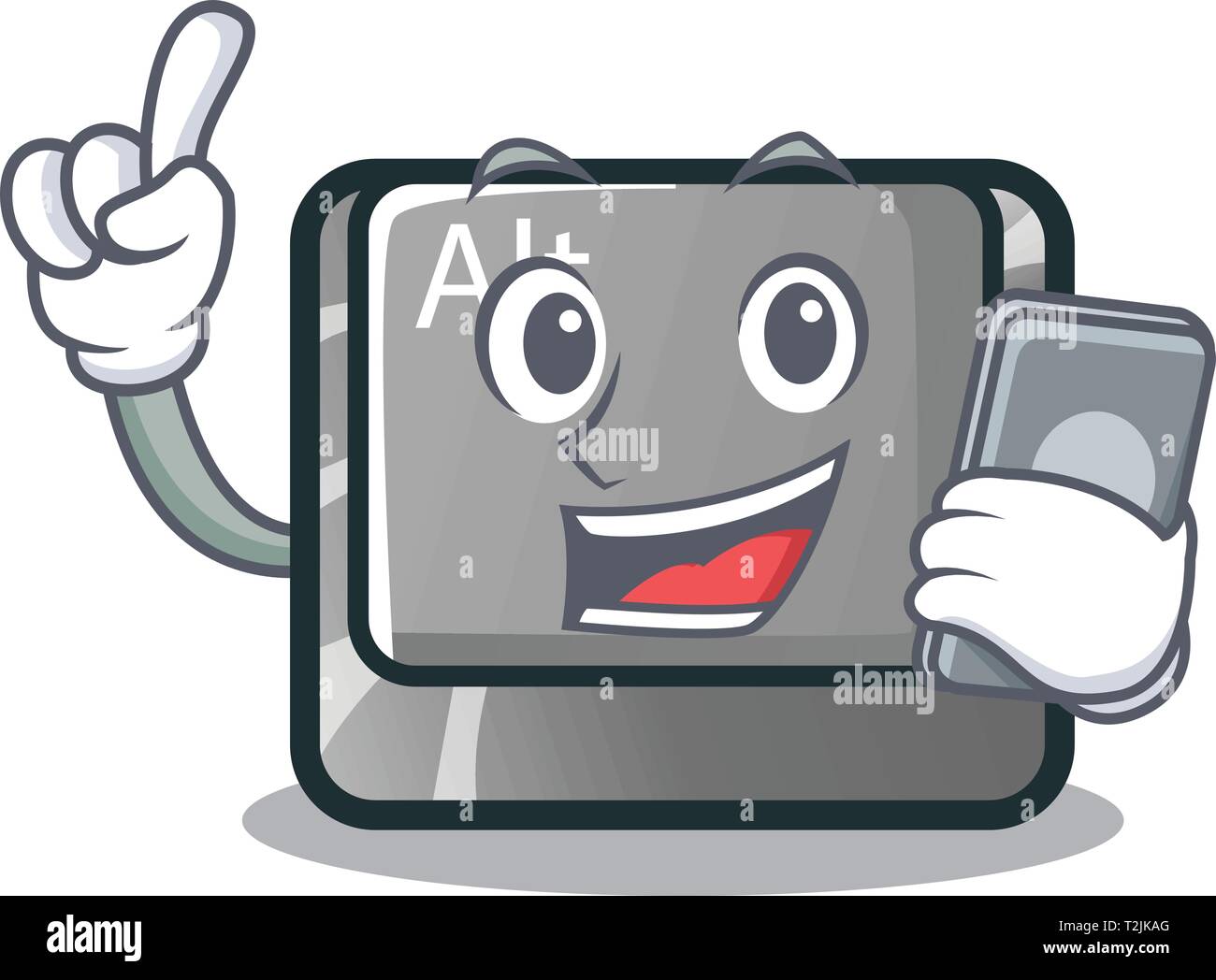 With phone alt button in the cartoon shape vector illustration Stock ...