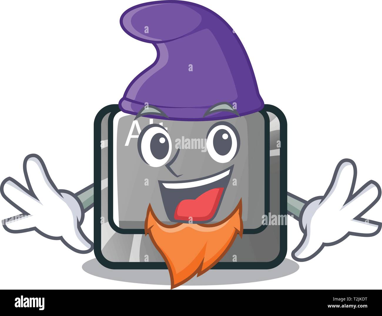 Elf alt button in the cartoon shape vector illustration Stock Vector ...