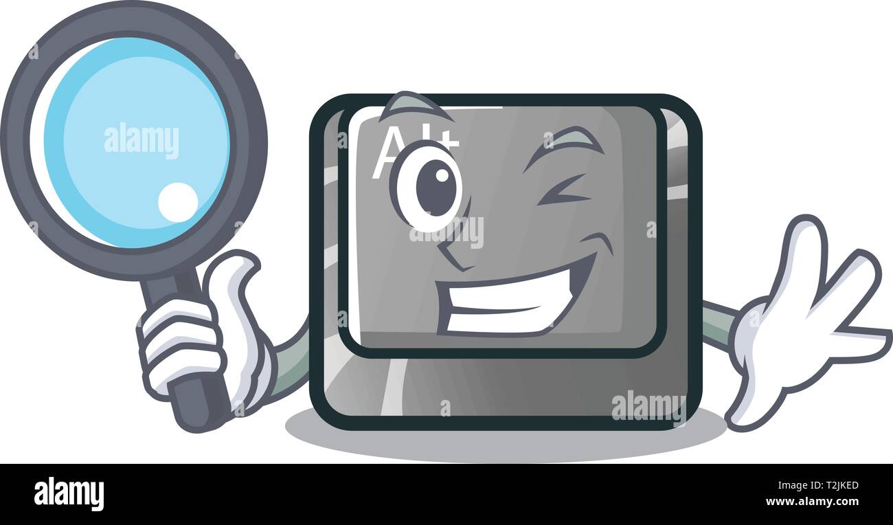 Detective alt button isolated with the mascot vector illustration Stock ...