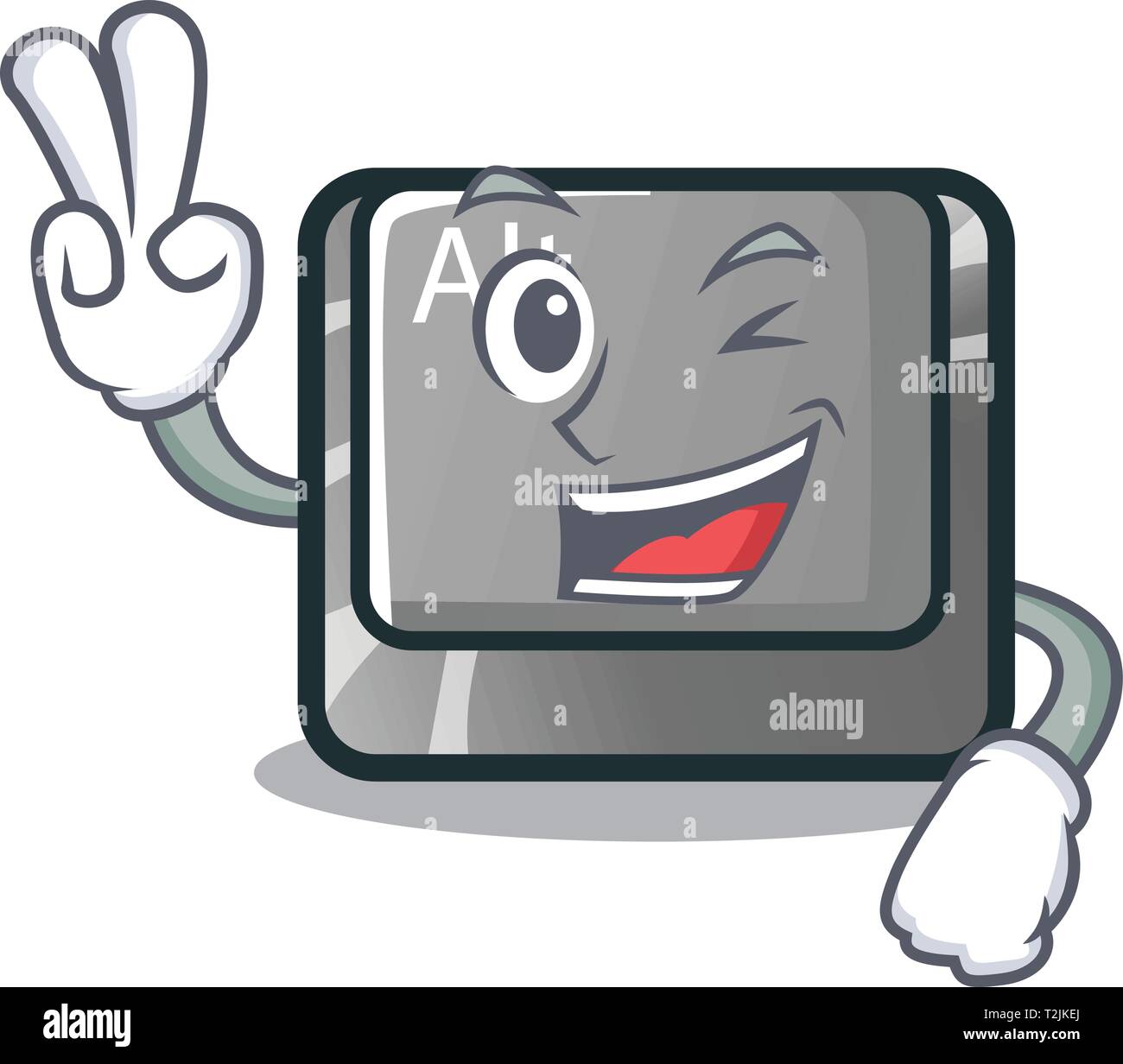 Two finger alt button isolated with the mascot vector illustration ...