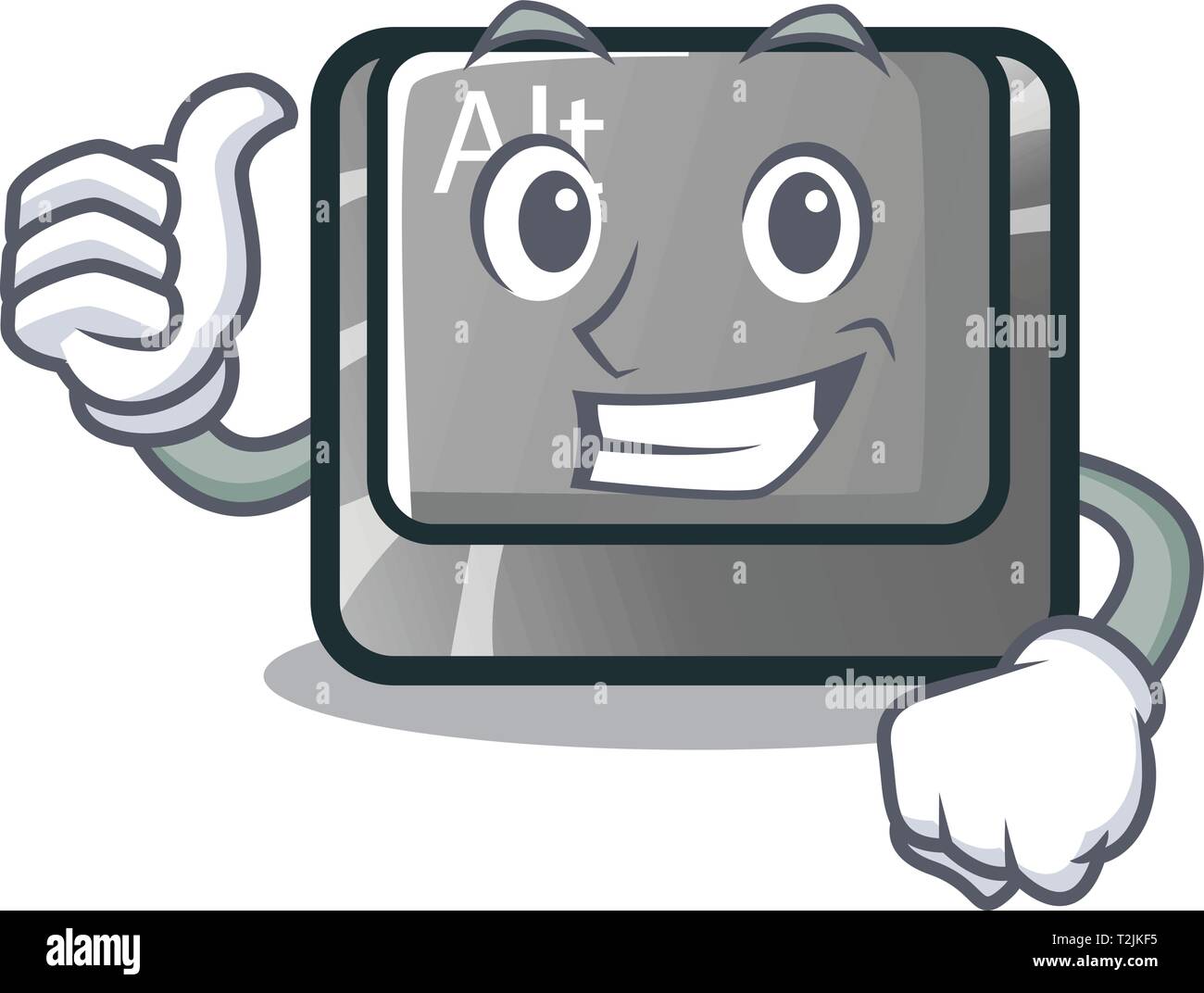 Thumbs up alt button isolated with the mascot vector illustration Stock ...