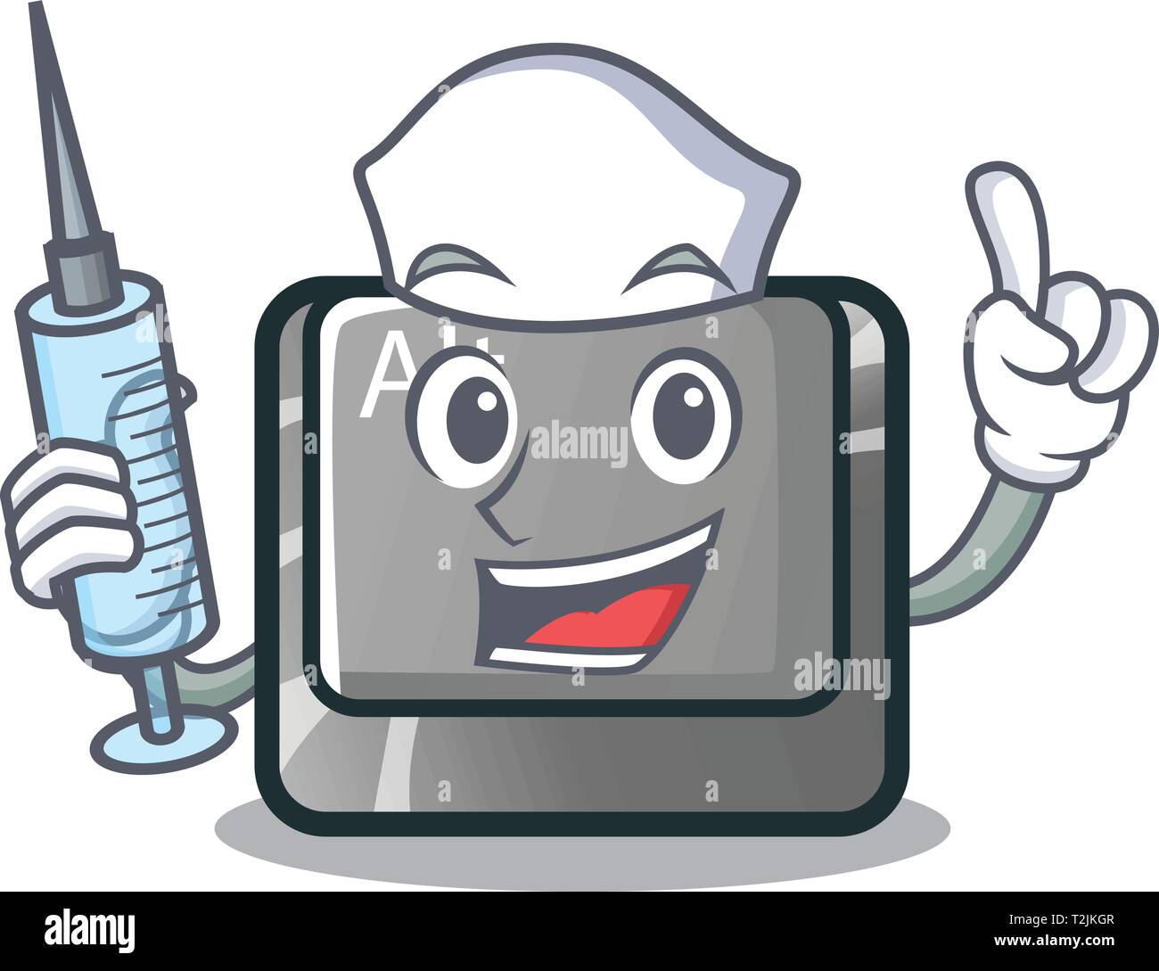 Nurse alt button isolated with the mascot vector illustration Stock ...