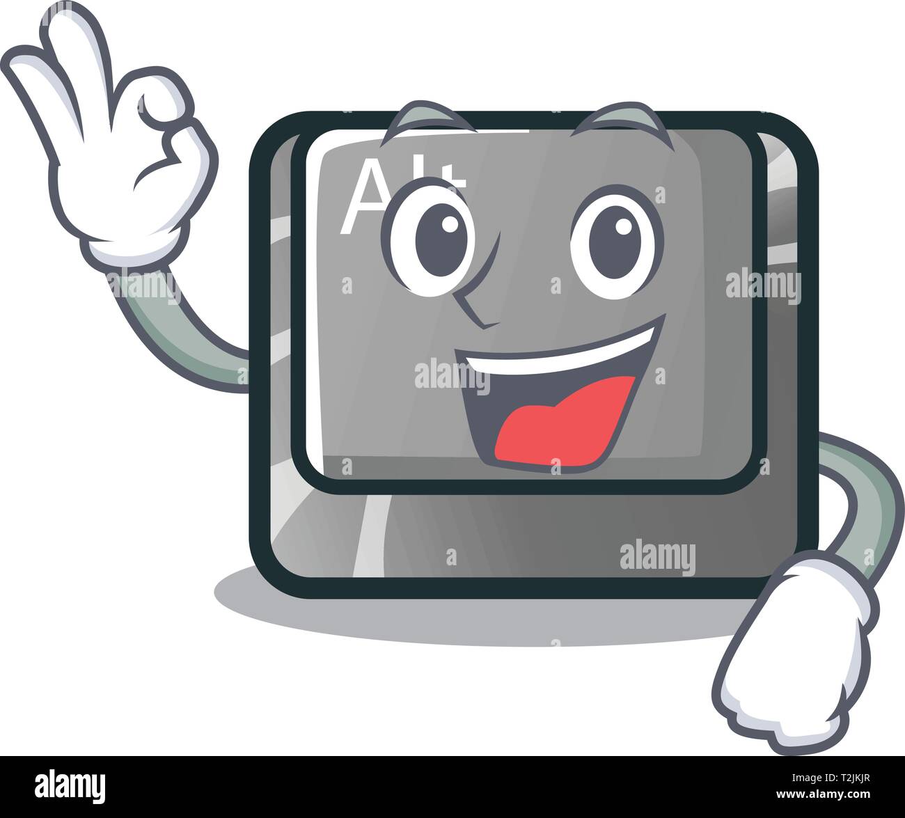 Okay alt button isolated with the mascot vector illustration Stock ...