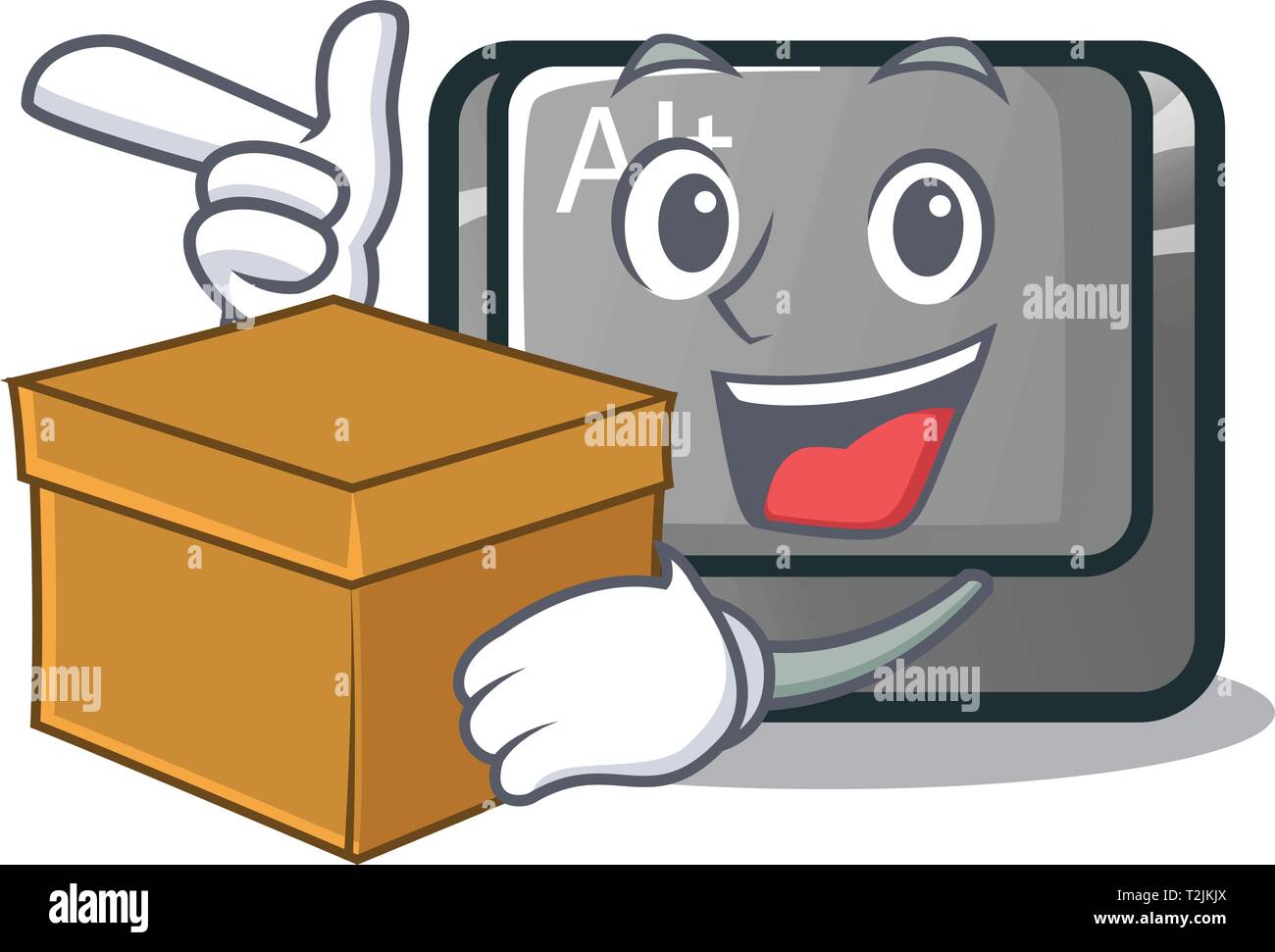 With box alt button isolated with the mascot vector illustration Stock ...