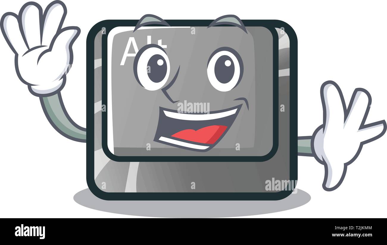 Waving alt button isolated with the mascot vector illustration Stock ...