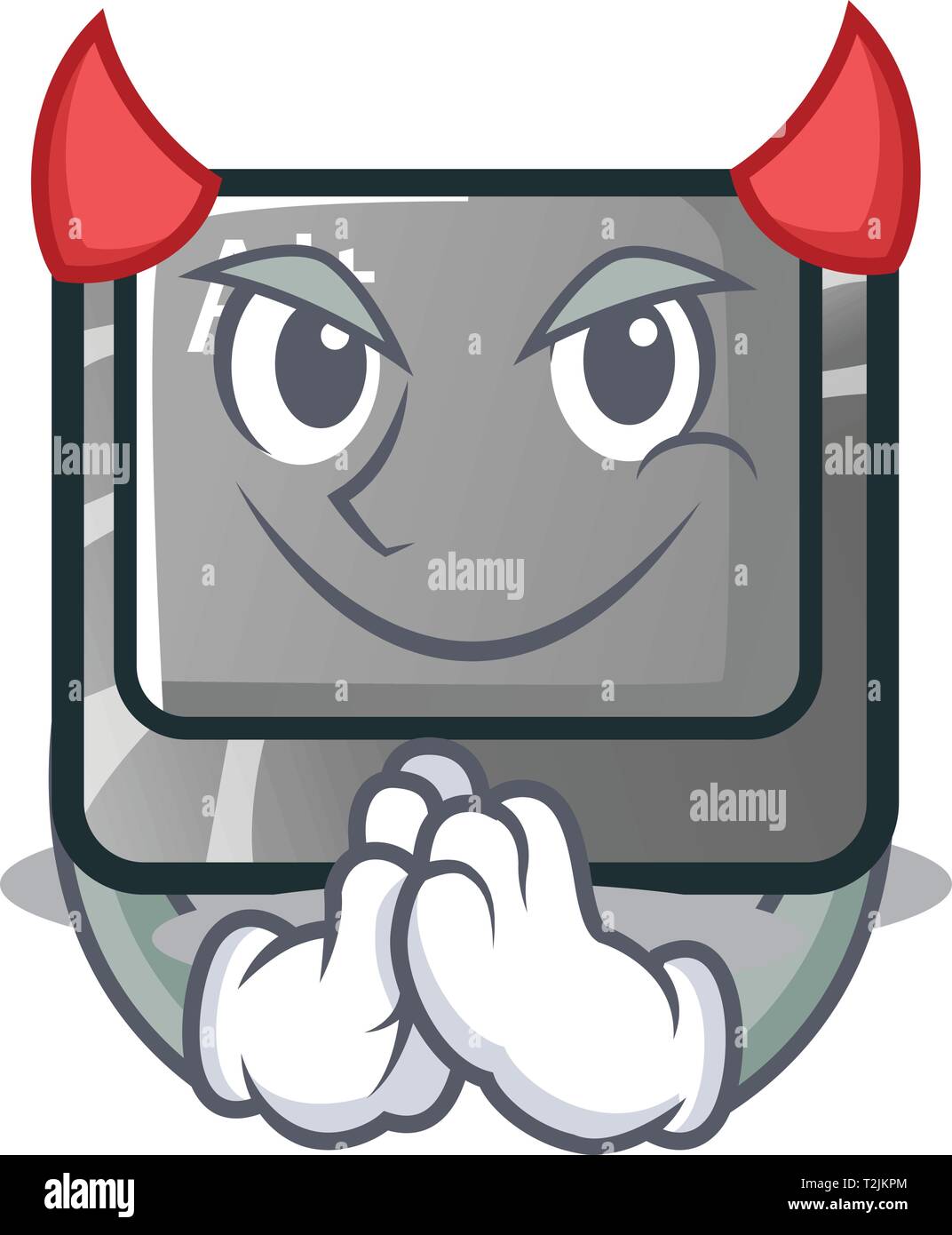 Devil alt character button attached the keyboard vector illustration ...