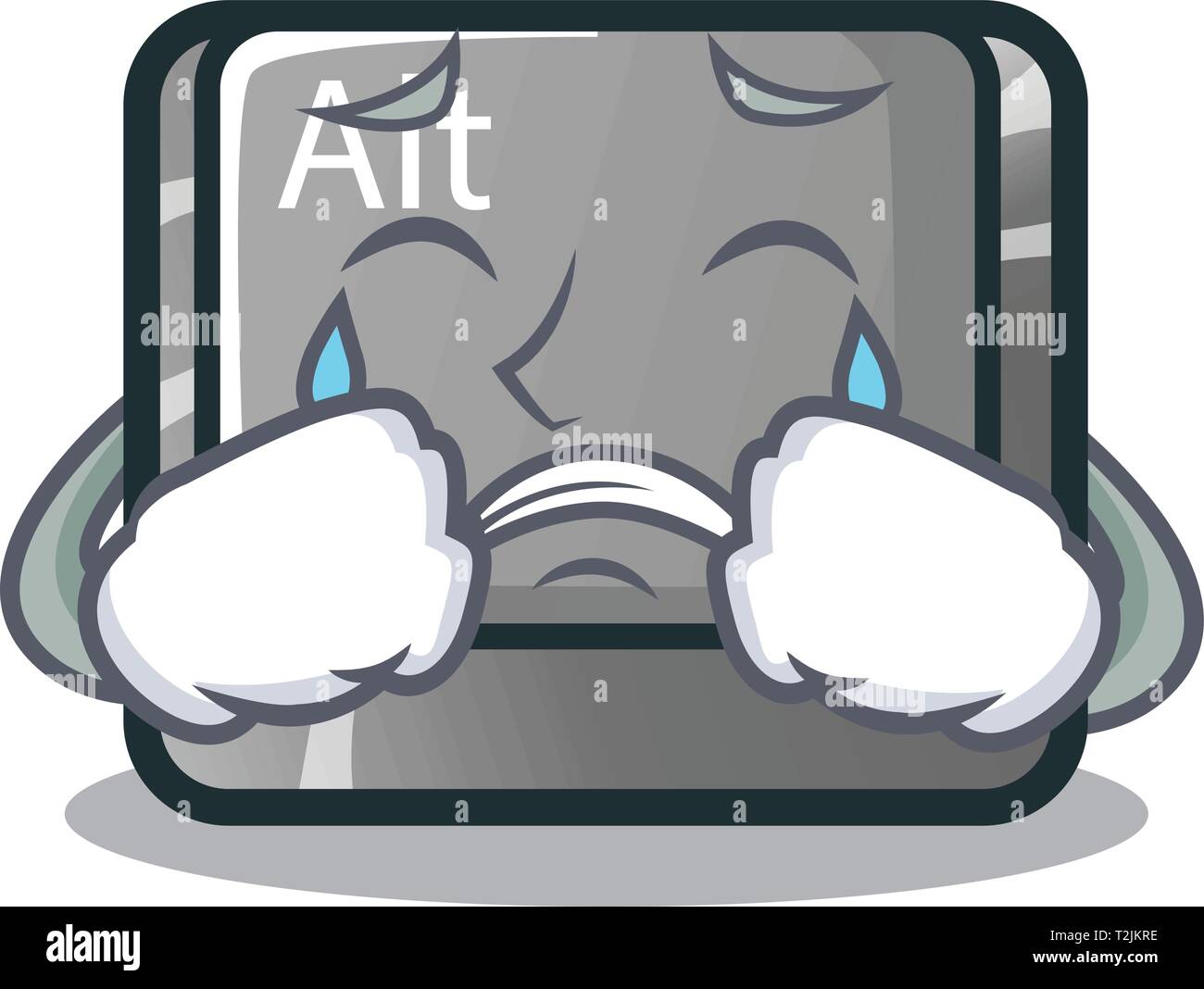 Crying alt character button attached the keyboard vector illustration ...