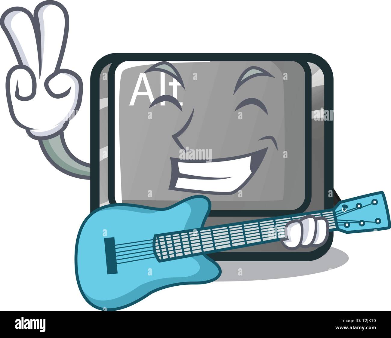 With guitar alt character button attached the keyboard vector ...