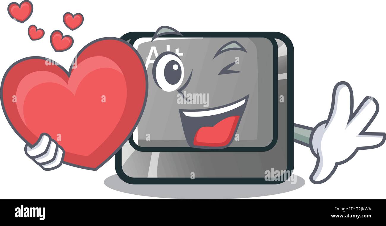 With heart alt character button attached the keyboard vector ...
