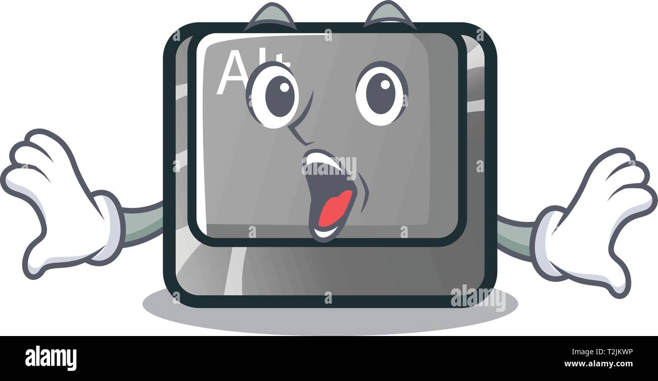 Surprised alt character button attached the keyboard vector ...