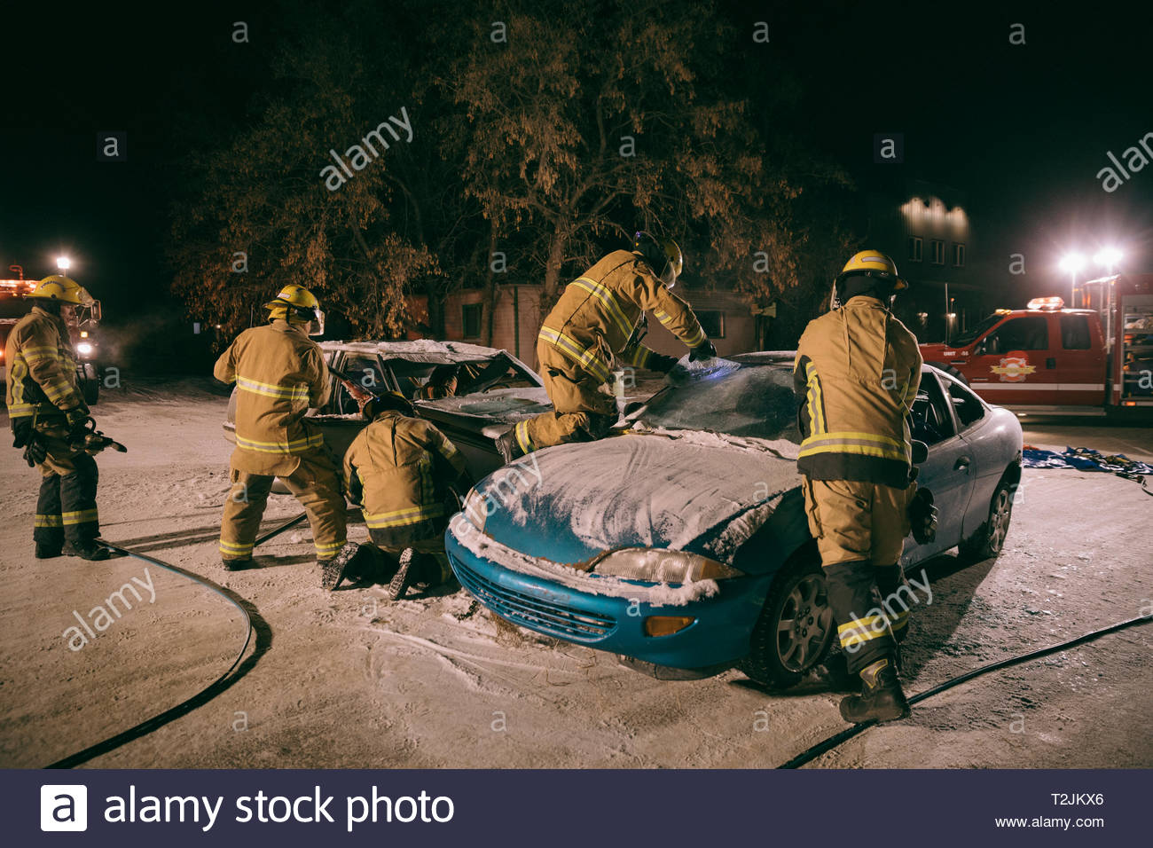 Firefighter car accident hi-res stock photography and images - Alamy