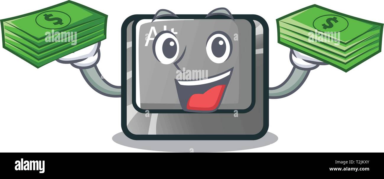 With money bag alt character button attached the keyboard vector ...