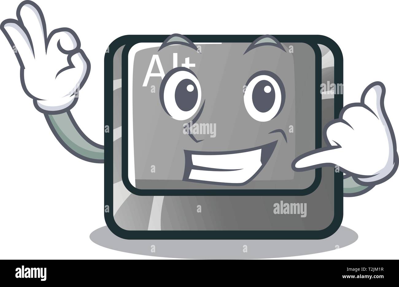 Call me cartoon alt button on the table vector illustration Stock ...