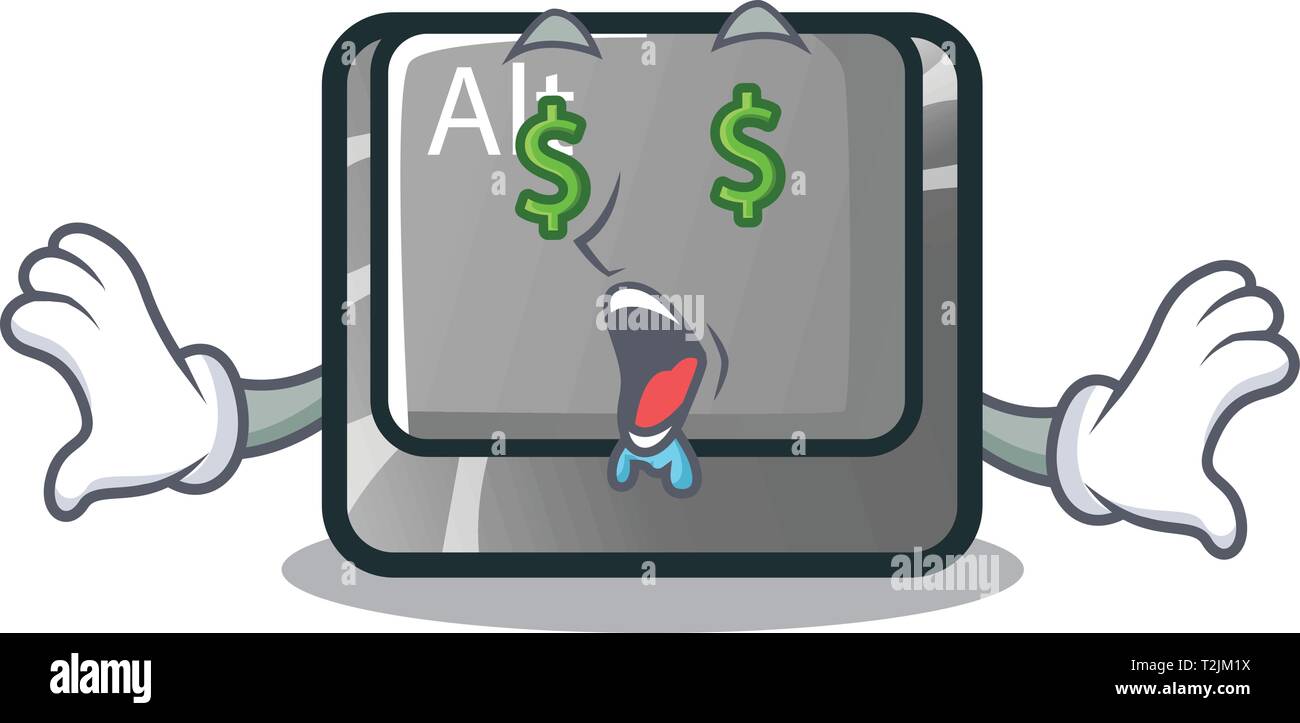 Money eye cartoon alt button on the table vector illustration Stock ...