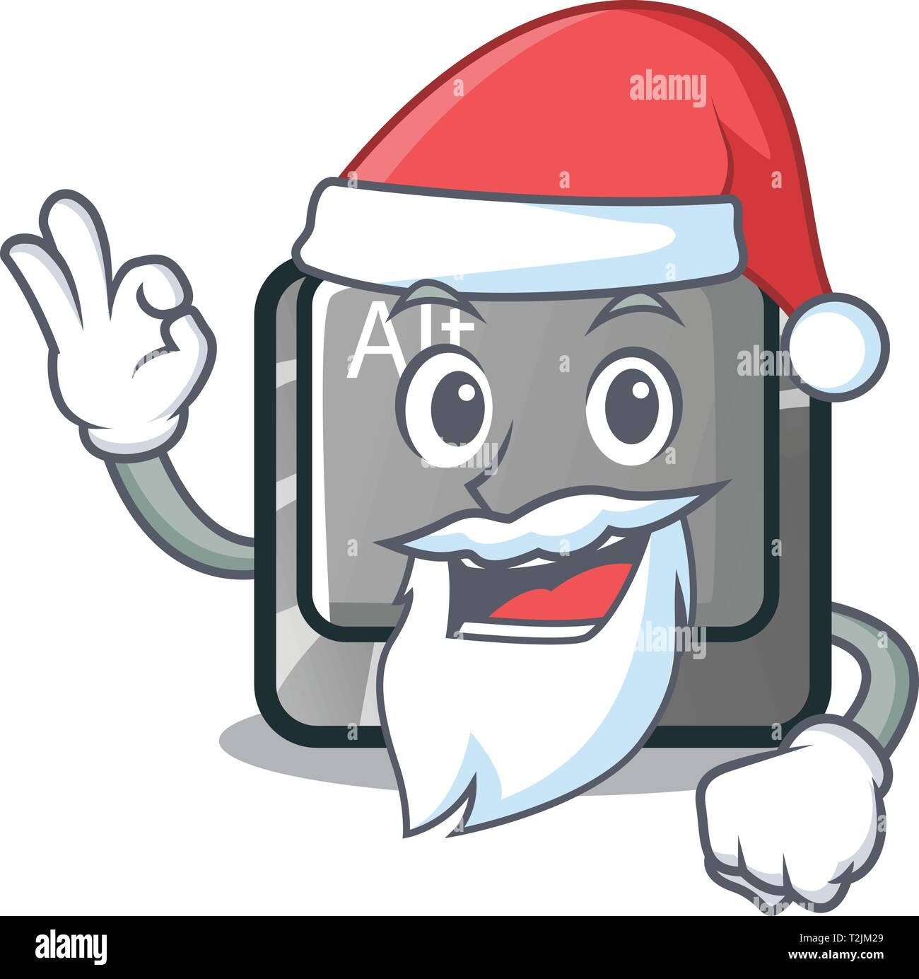Santa cartoon alt button on the table vector illustration Stock Vector ...