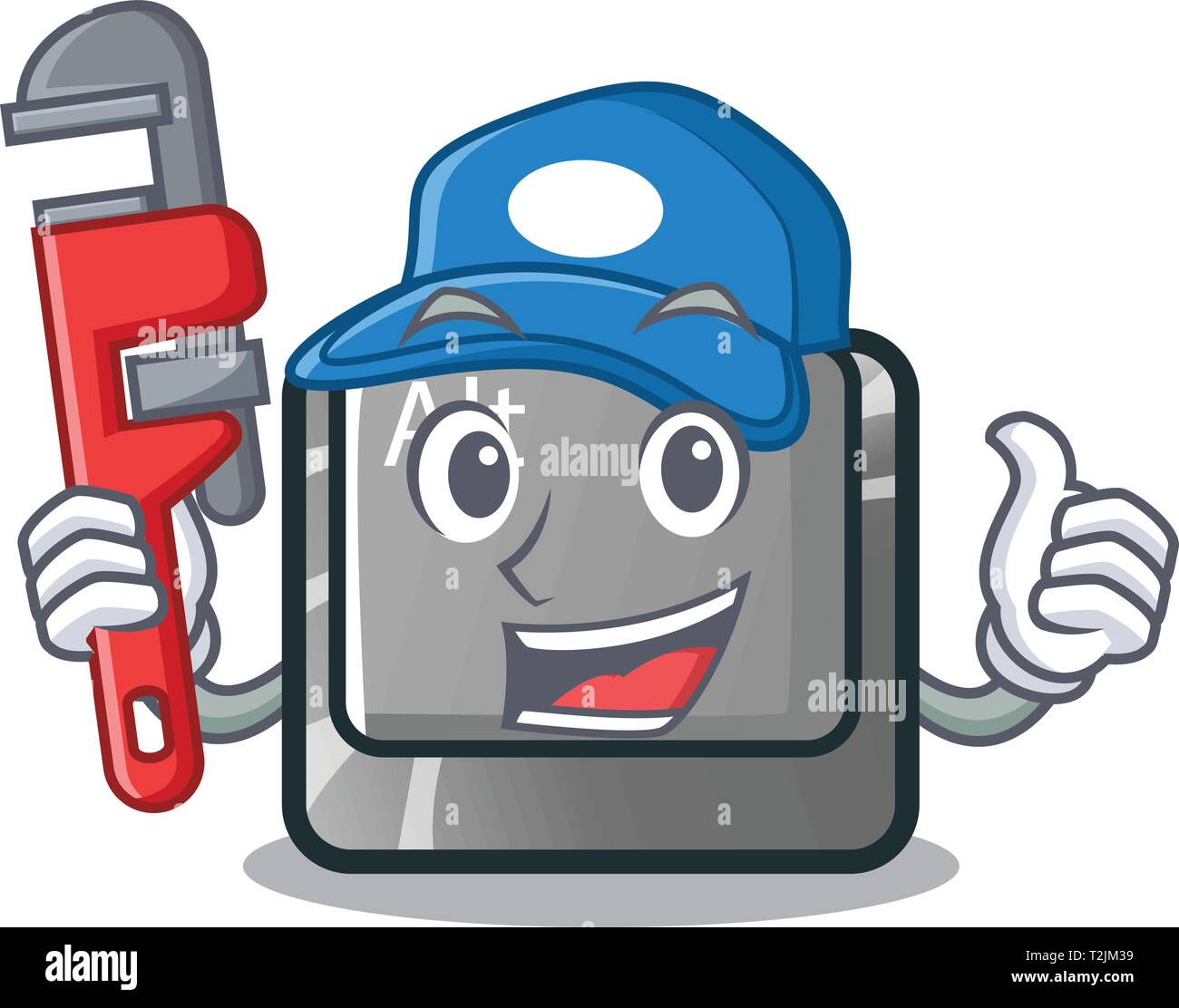 Plumber cartoon alt button on the table vector illustration Stock ...