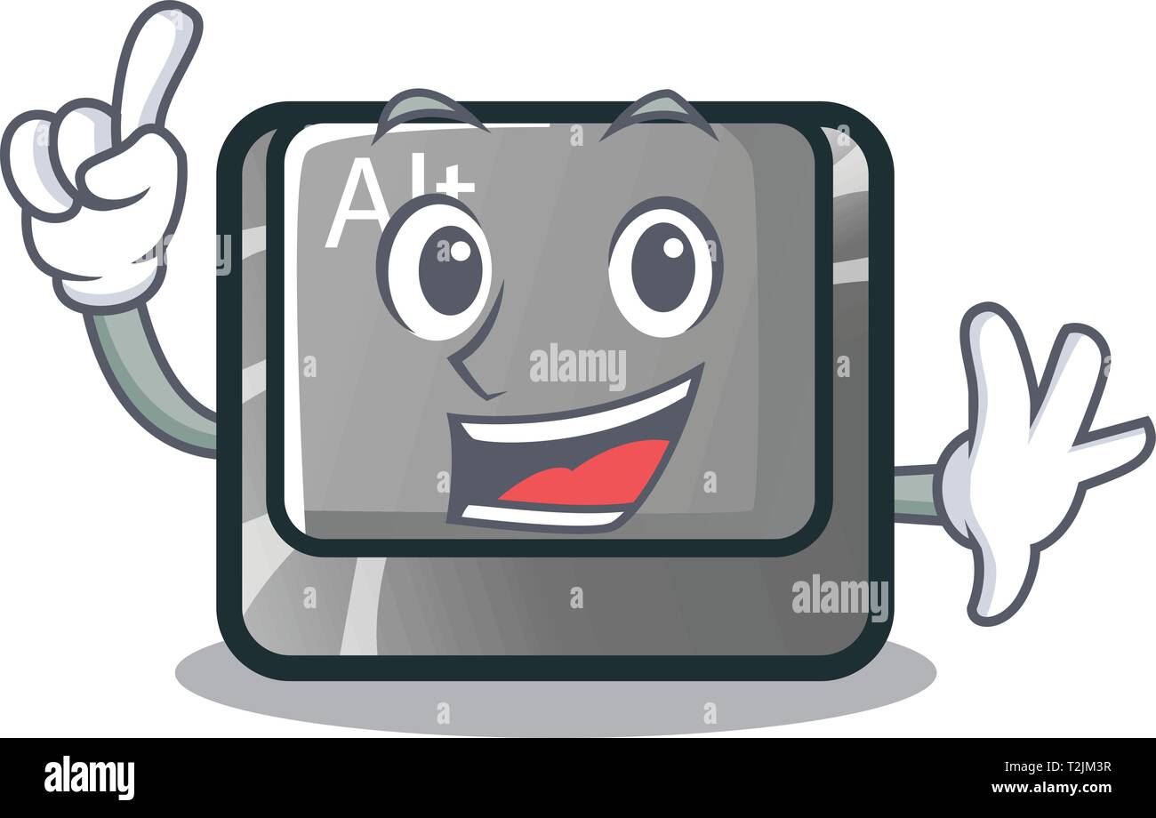 Finger cartoon alt button on the table vector illustration Stock Vector ...